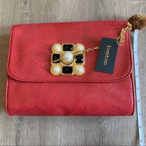 bebe | Bags | Bebe Marjie Crossbody Purse Clutch Red | Poshmark